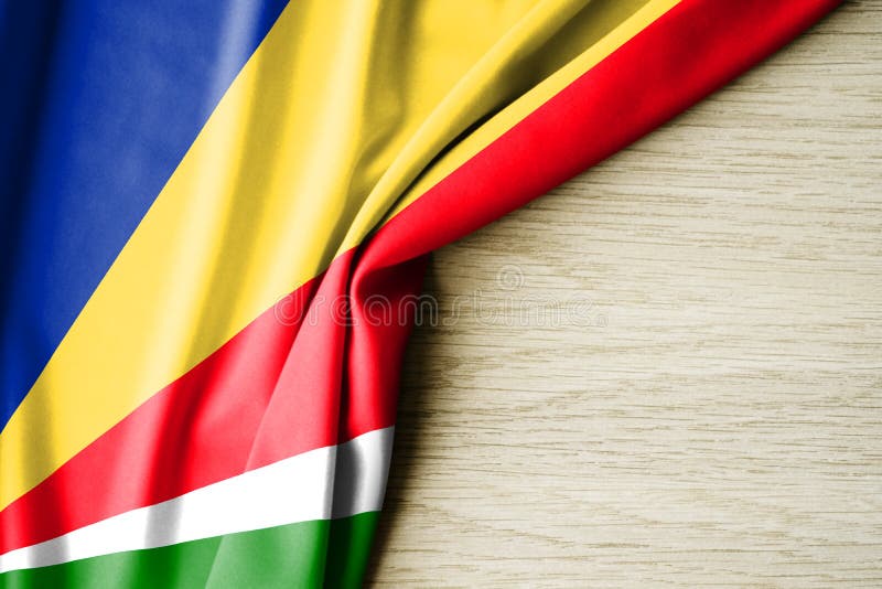 Seychelles Flag. Fabric Pattern Flag of Seychelles. 3d Illustration ...