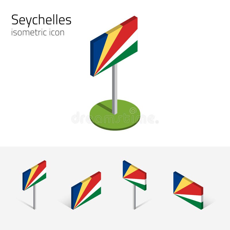 Seychelles Flag, Vector 3D Isometric Icons Stock Vector - Illustration ...