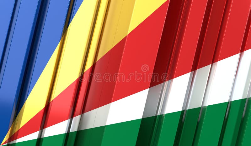 Seychelles - Geometrical Flag with Stripes Stock Illustration ...