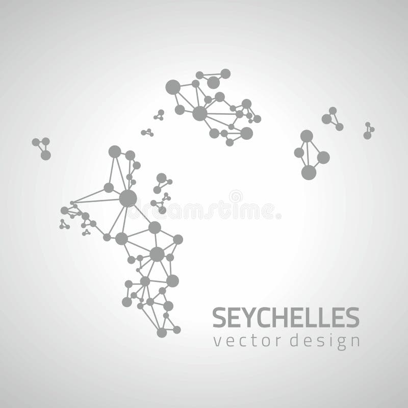 Seychelles Map, Vector Pen Drawing on Black Background Stock Vector ...