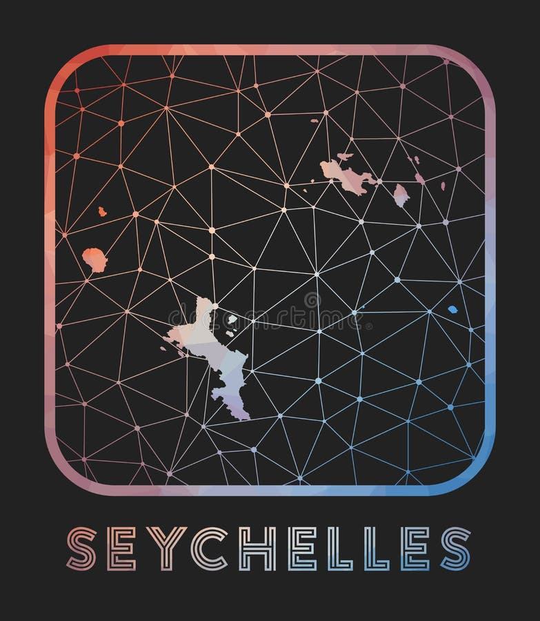 Seychelles map design. stock vector. Illustration of mesh - 175762657