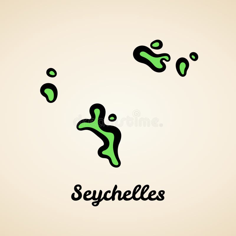 Seychelles - Outline Map stock vector. Illustration of shape - 286867990