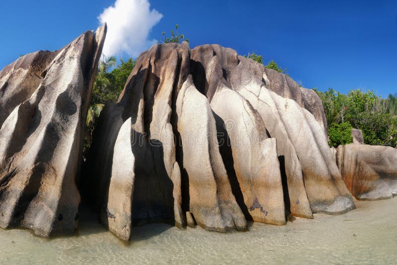 Seychelles Tropical Island Rocks Seashore Stock Image - Image of ...