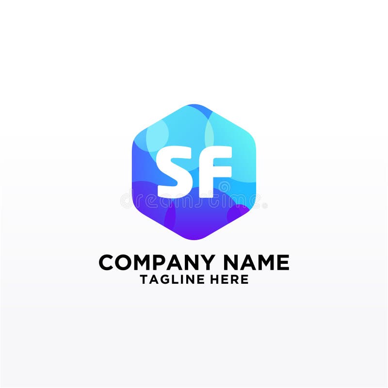 SF Initial Logo with Colorful Circle Template Vector Stock Vector ...