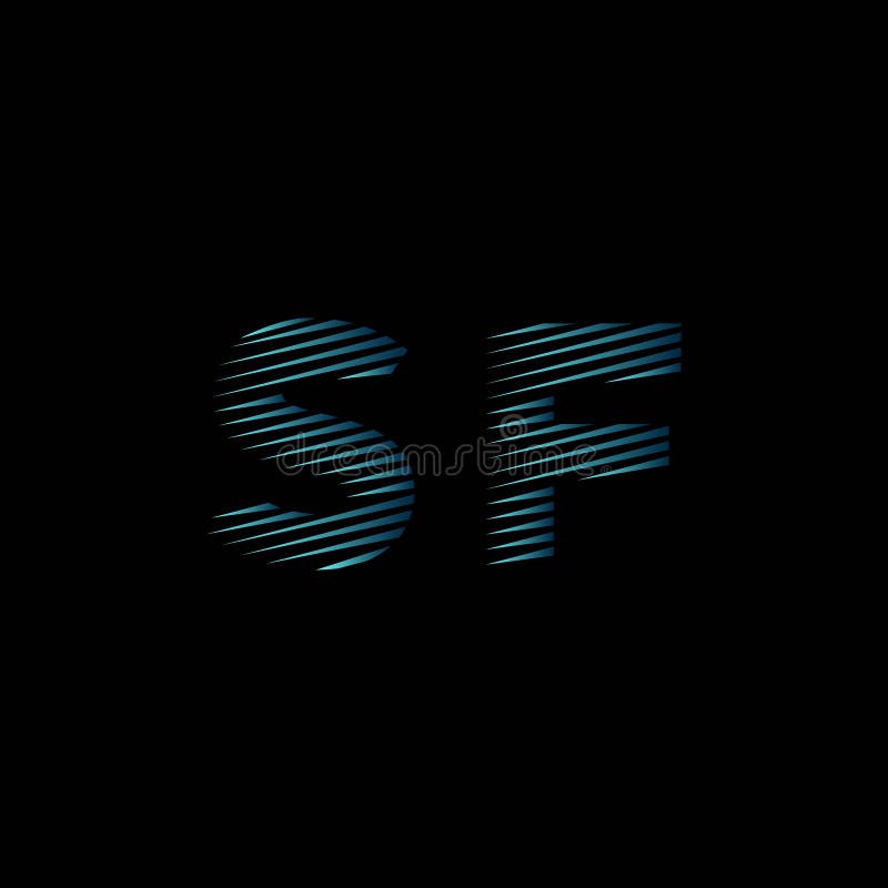 SF Monogram Lines Style Blue Light Vector Stock Vector - Illustration ...