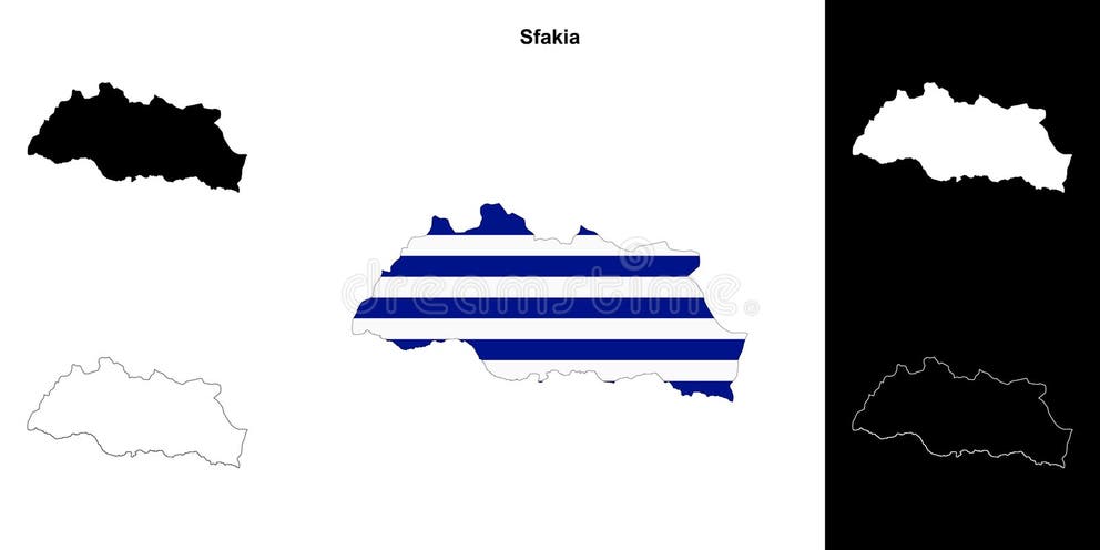 Sfakia outline map stock vector. Illustration of shape - 379304587