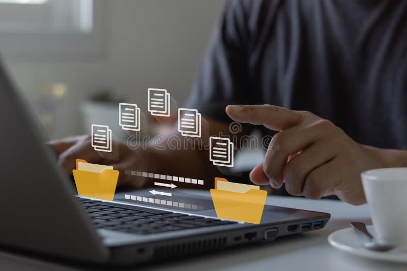 Sfer, Transfer File of Data between Folder, Backup Data, Exchange of File on Folder, DMS. Stock ...