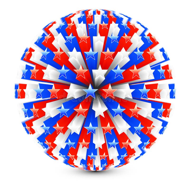 Sfera 3d Con Le Stelle Variopinte Illustrazione Vettoriale ...