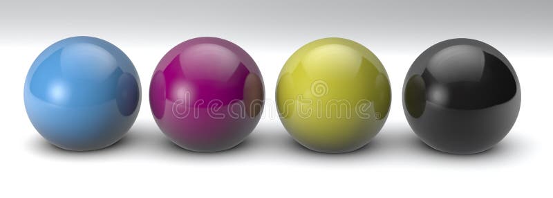 Sfere 3D Con I Colori Di CMYK Illustrazione di Stock - Illustrazione di ...