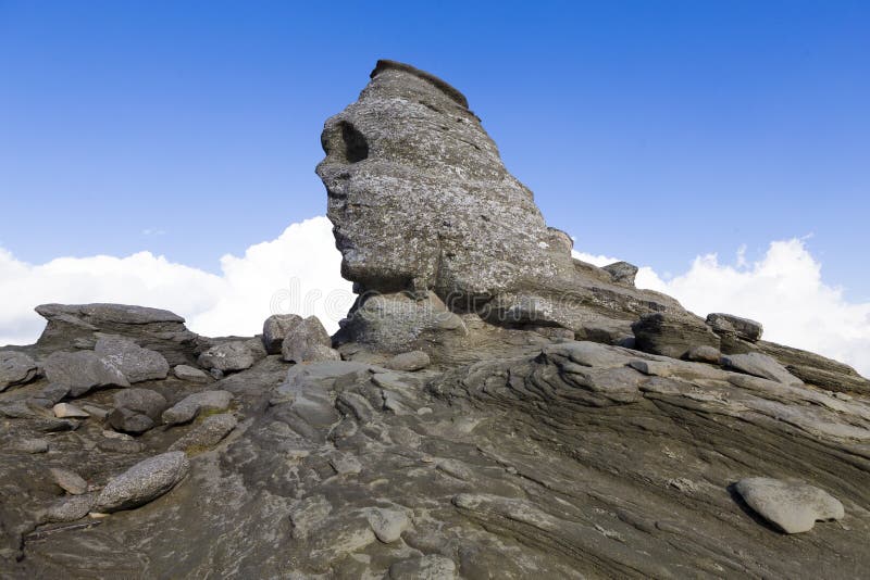 The Sphinx Landmark from Bucegi Stock Image - Image of carving, boulder ...