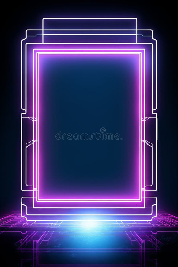 Sfondo Neon Con Un Fotogramma Quadrato Al Centro Di Uno Sfondo Scuro ... Sfondo Neon Con Un Fotogramma Quadrato Al Centro Di Uno Sfondo Scuro ...