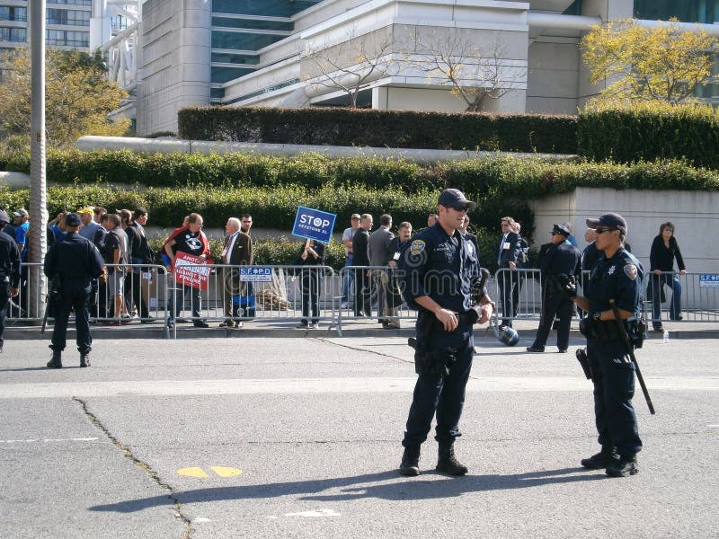 SFPD Stand in Street during Protest Editorial Image - Image of problems ...