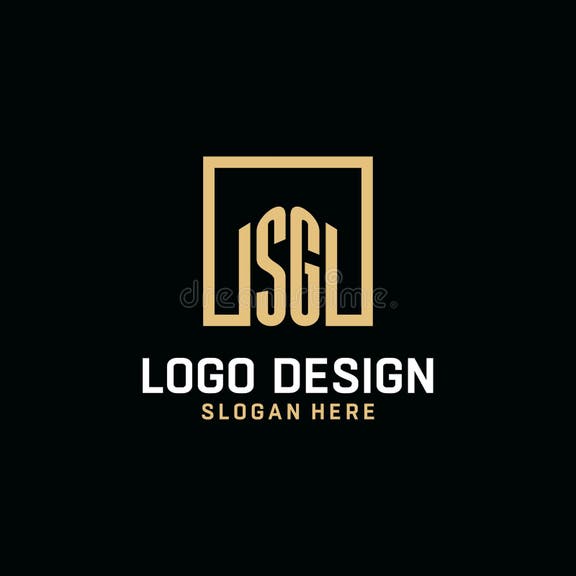 SG Initial Monogram Logo Design with Square Shape Design Ideas Stock ...