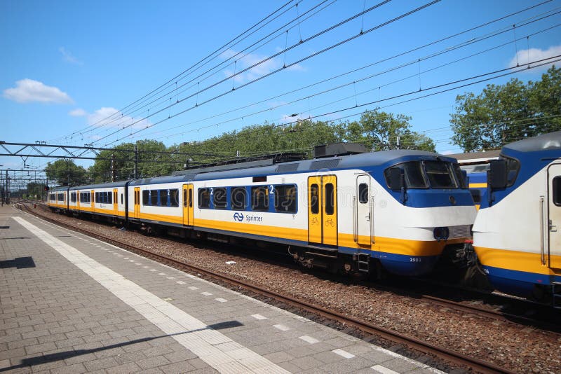 SNG Sprinter Along Platform at Station Schiphol Airport in Amsterdam ...