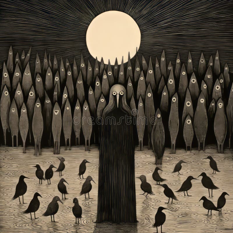 Sgraffito: a Primitive Surrealistic Drawing of a Tranced Vampire ...