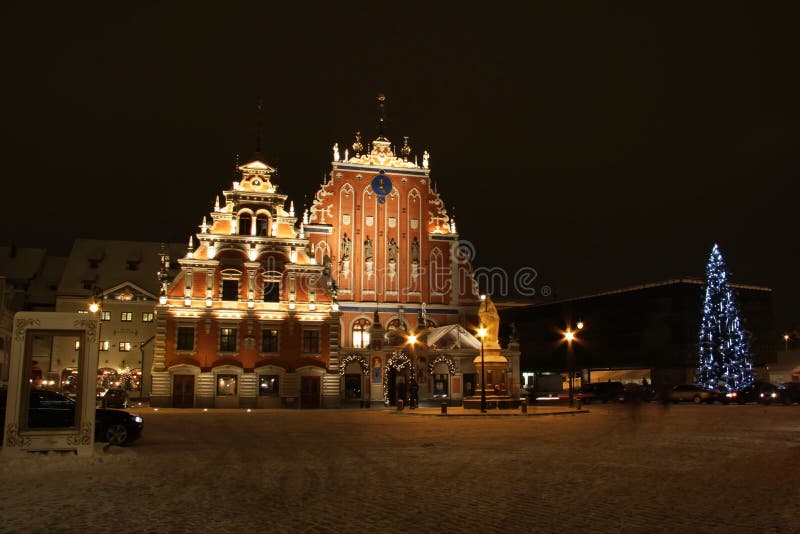 Sguare De La Navidad En Riga, Letonia Imagen de archivo - Imagen de ...