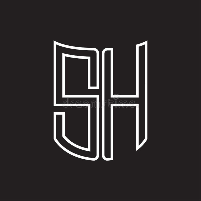SH Logo Monogram with Ribbon Style Outline Design Template Stock Vector ...