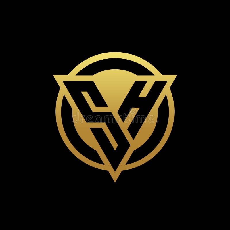 SH Logo Monogram with Triangle Shape and Circle Rounded Isolated on ...