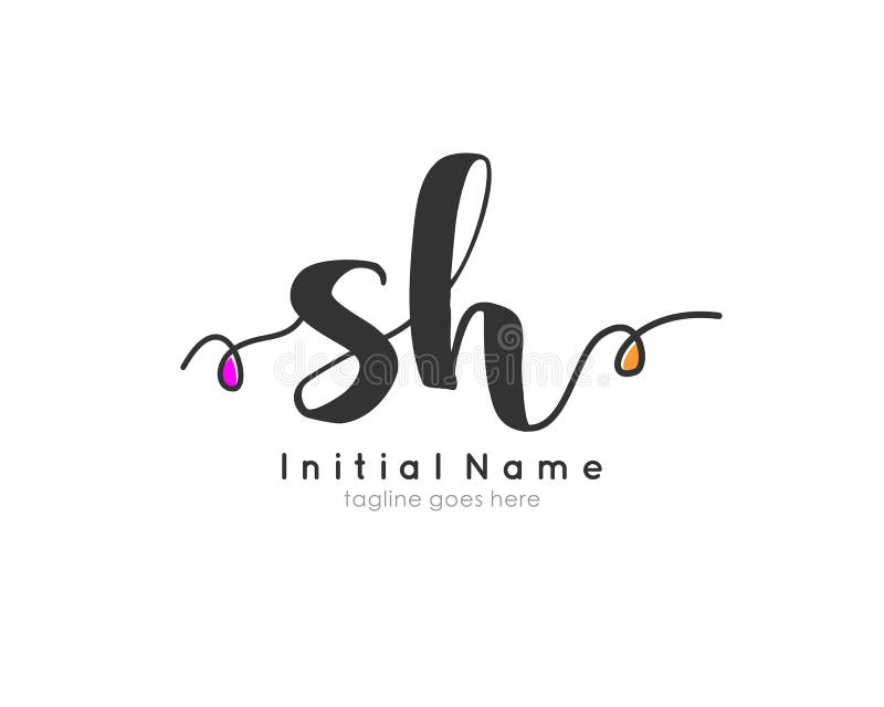 Initial S H SH Handwriting Logo Vector. Letter Handwritten Logo ...