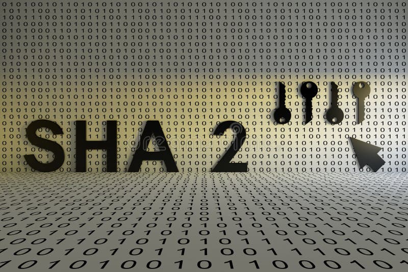SHA 2 Concept Text Sunlight 3D Stock Illustration - Illustration of ...