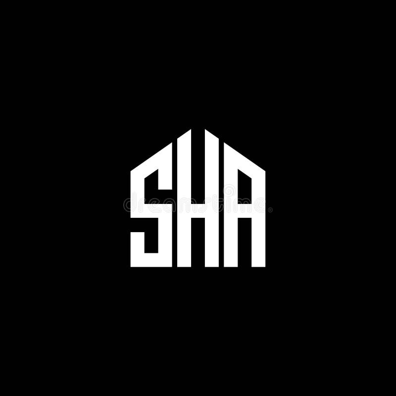 SHA Letter Logo Design on BLACK Background. SHA Creative Initials ...