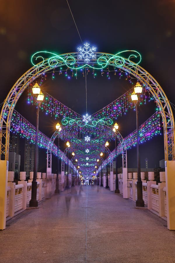 Sha Tin Festive Lighting Hk Stock Photo - Image of celebration ...