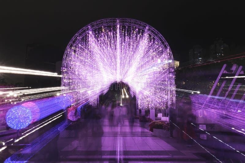 The Sha Tin Festive Lighting at Night 22 Dec 2021 Editorial Stock Photo ...