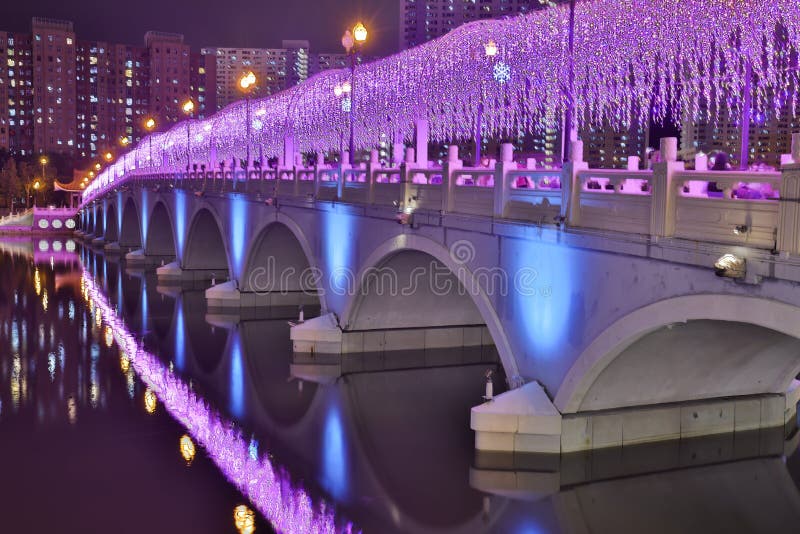 The Sha Tin Festive Lighting at Night 22 Dec 2021 Editorial Image ...