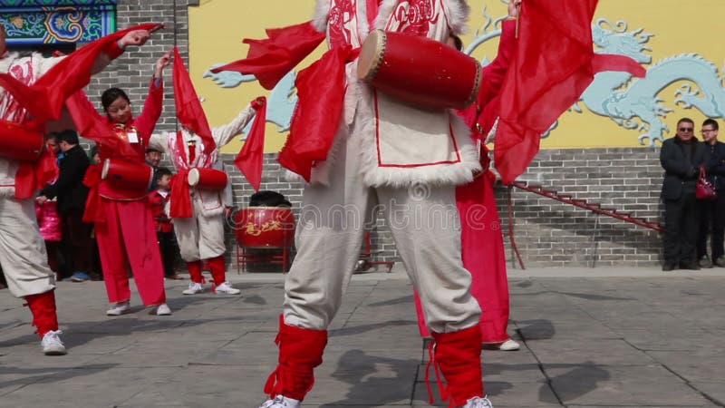 Shaanxi Ansai Waist Drum 4 stock video. Video of celebration - 257580969