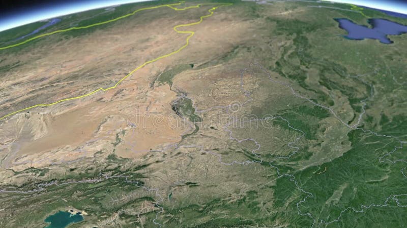 Fujian - Physical Map of the Globe Animation Map Stock Footage - Video ...