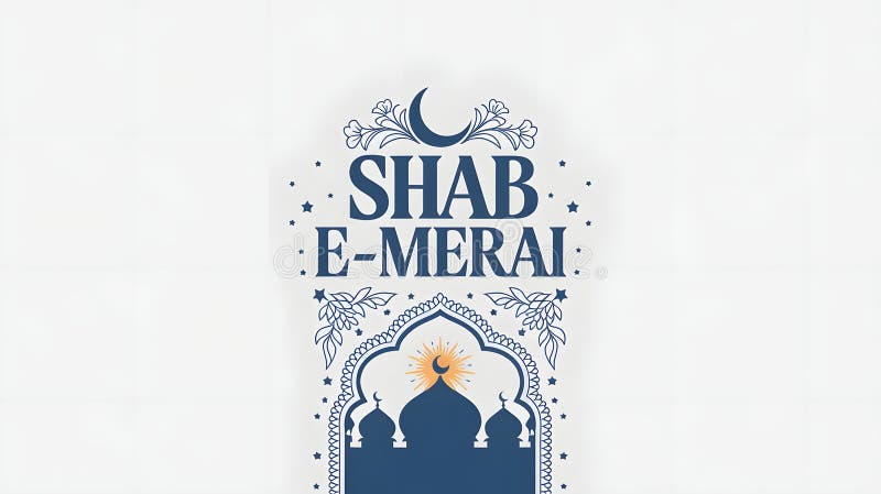 Shab E Miraj, Isra Wal Miraj the Night Journey 27 Rajab Banner Stock ...