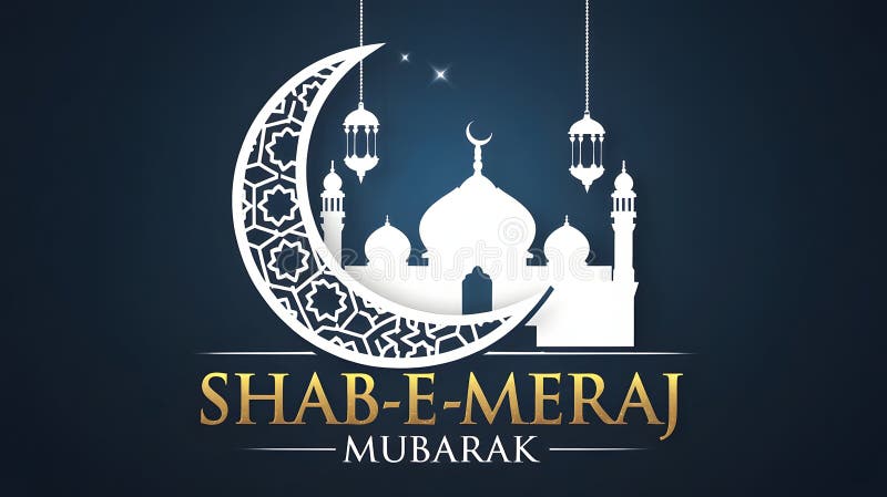 Shab E Miraj, Isra Wal Miraj the Night Journey 27 Rajab Banner Stock ...