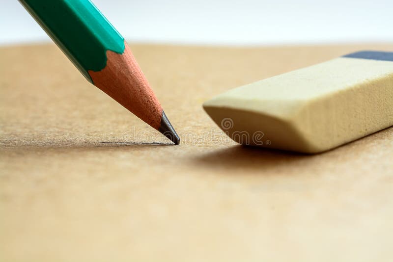 Shabby Craft Paper Background with Pencil and Eraser Stock Image ...