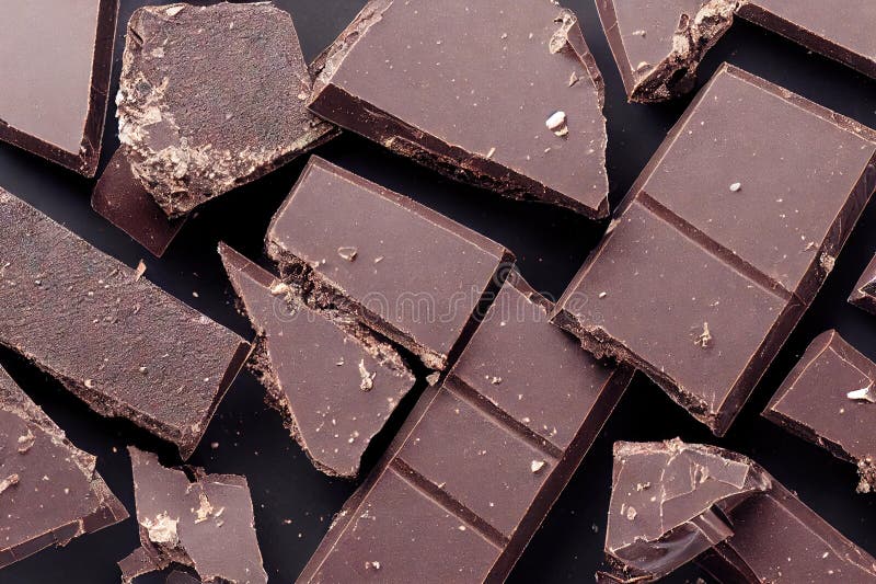 Shabby Dark Bitter Chocolate Bars and Pieces. Generative AI Stock ...