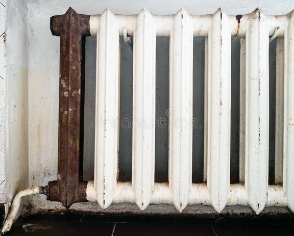 Shabby Heating Radiator with Fixed Rusty Section Stock Image - Image of ...