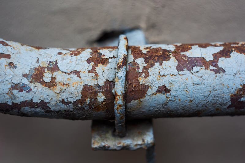 Shabby Old Metal Pipe with Fastening Stock Image - Image of ...