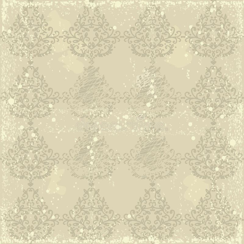 Shabby Old Seamless Damask Wallpaper Stock Vector - Illustration of ...