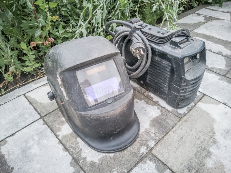 Shabby Welder S Mask and Welding Machine Stock Image - Image of tool ...
