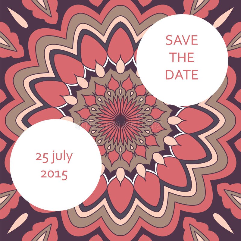 Wedding mandala stock vector. Illustration of greeting - 57365581