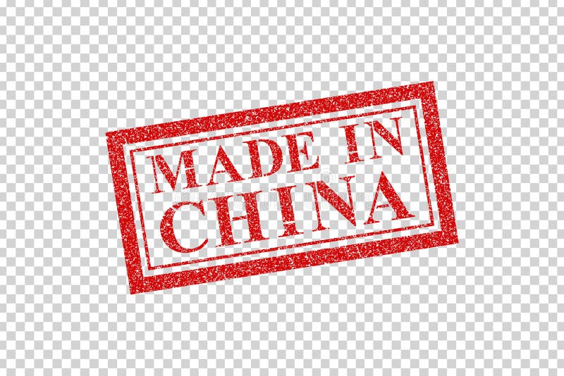 Vector Realistic Isolated Red Rubber Stamp of Made in China Logo for ...