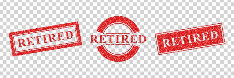 Vector Set of Realistic Isolated Grunge Rubber Stamp of Retired Logo ...