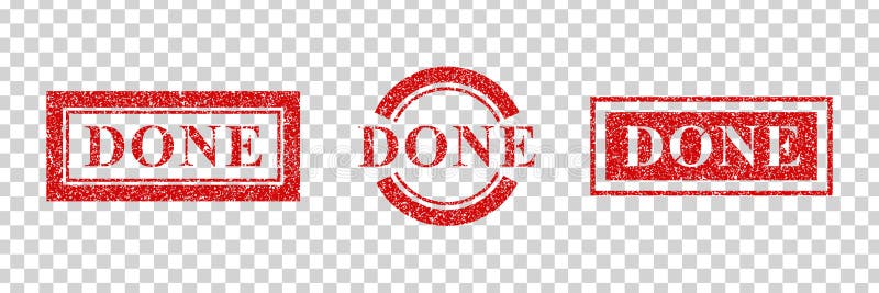 Vector Set of Realistic Isolated Grunge Rubber Stamp of Done for ...