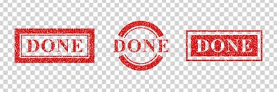 Vector Set of Realistic Isolated Grunge Rubber Stamp of Done for ...