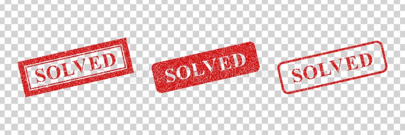 Vector Set of Realistic Isolated Red Rubber Stamp of Solved Logo for ...