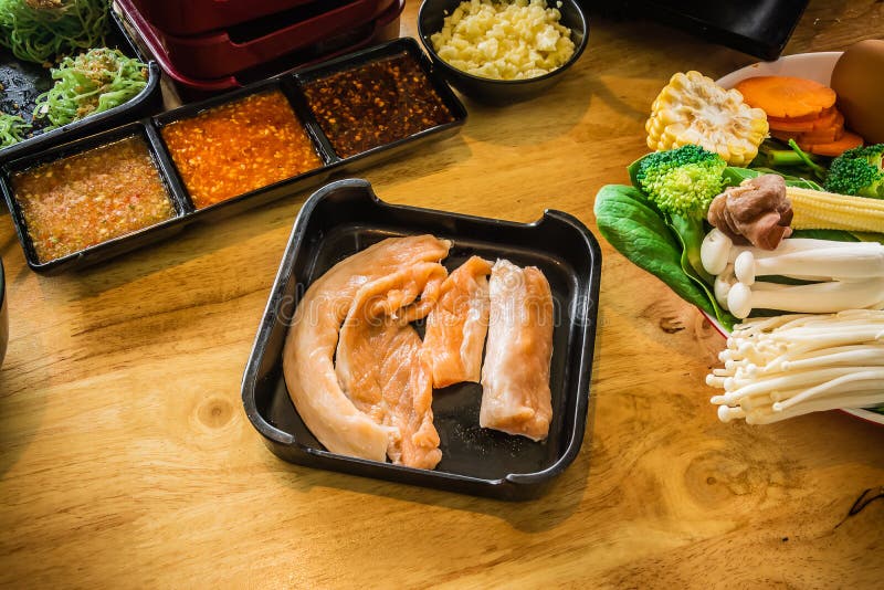 Shabu food Korean style stock image. Image of asian - 119843067