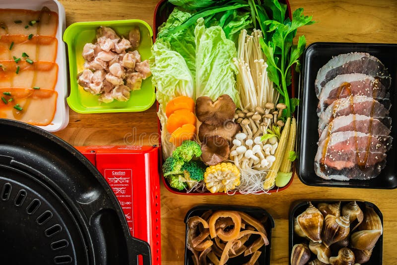 Shabu food Korean style stock image. Image of dinner - 119843807