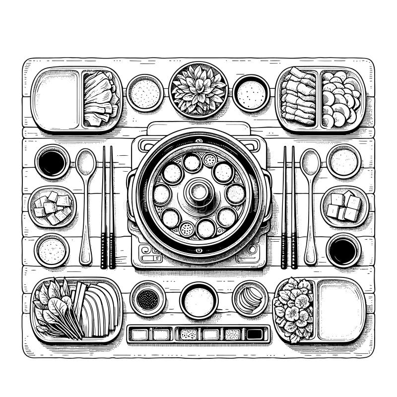 A Shabu-shabu Set Designed for Two, Creating an Intimate Dining Scene ...