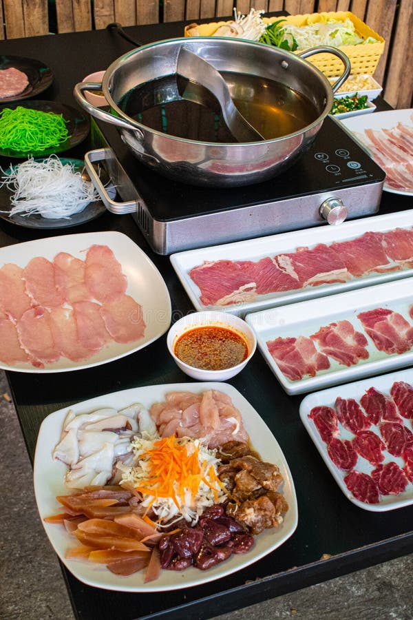 Shabu set stock image. Image of healthy, bacon, delicious - 216789123