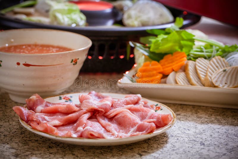 Shabu shabu stock image. Image of sukiyaki, meat, japanese - 58658943