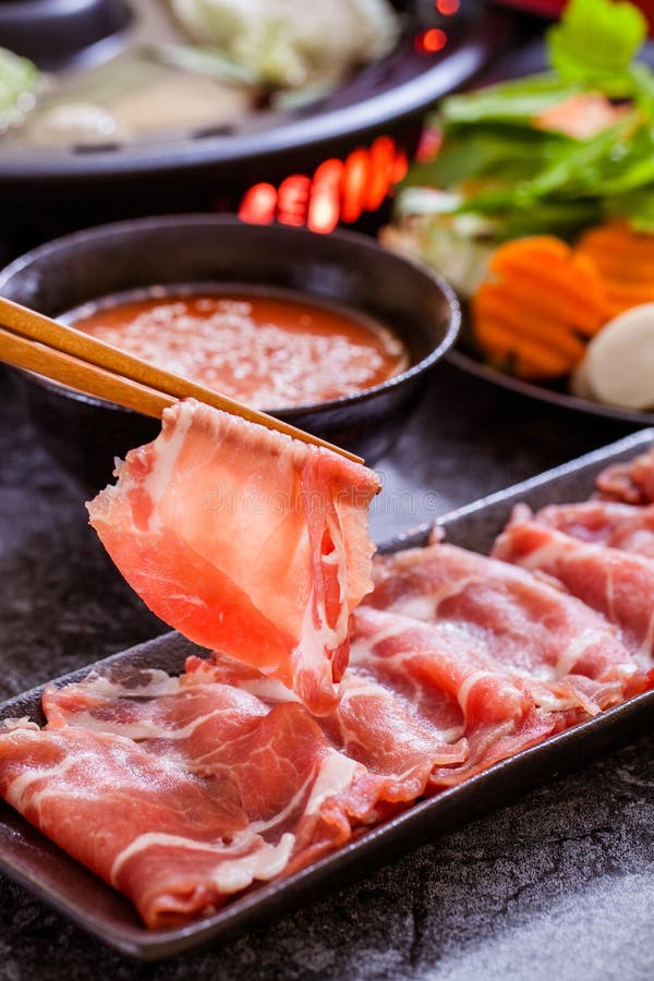 Shabu shabu stock image. Image of japanese, pork, food - 58658807